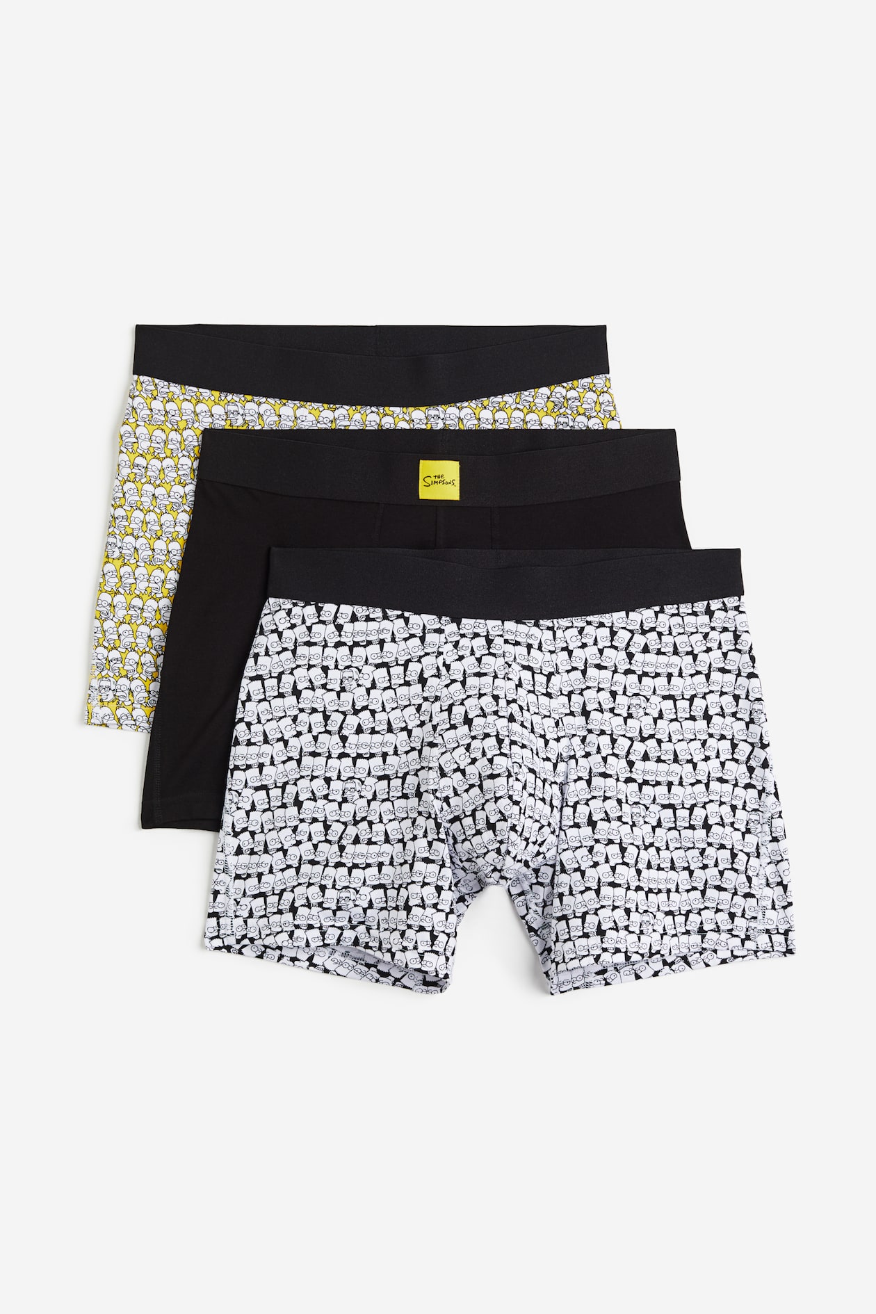 3-pack mid trunks with Lycra® - Black/The Simpsons - Men | H&M GB