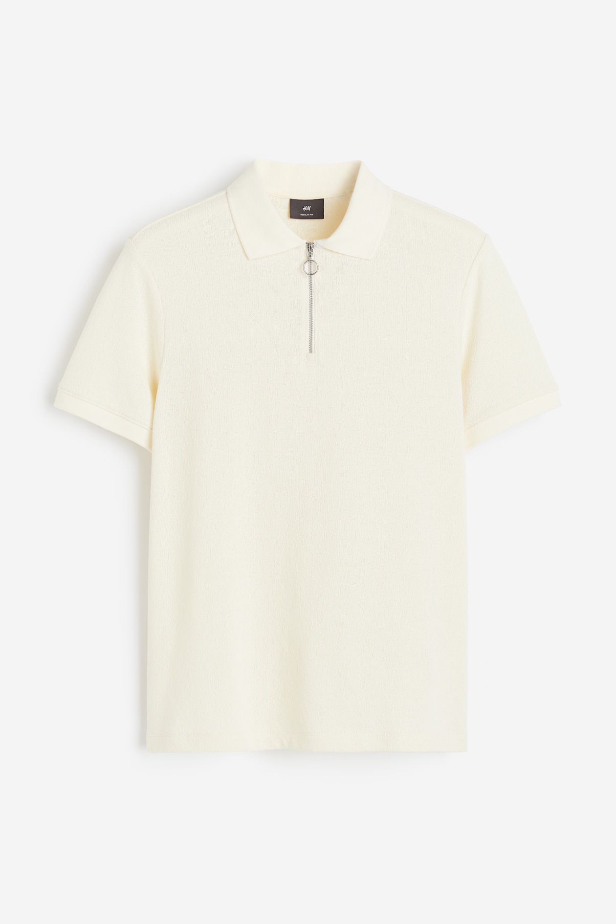 Playera polo Regular Fit con zíper superior - Crema - Men | H&M MX
