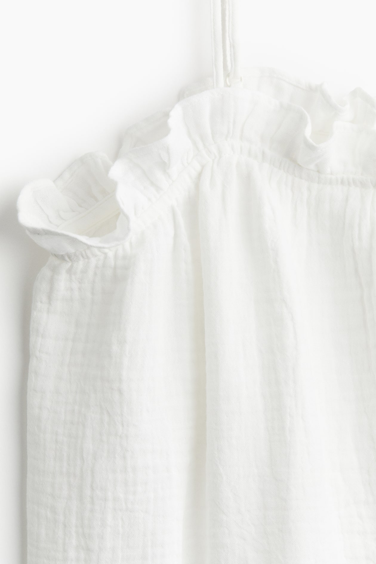 Frill-trimmed strappy top - White - Ladies | H&M IN