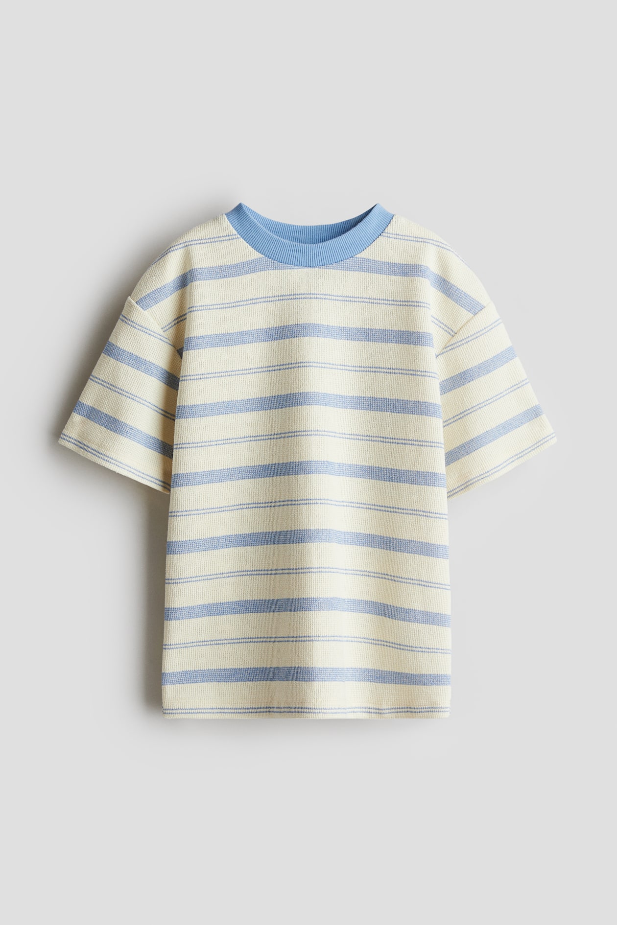 Light yellow/striped Loose-Fit Jacquard T-Shirt for kids | H&M US