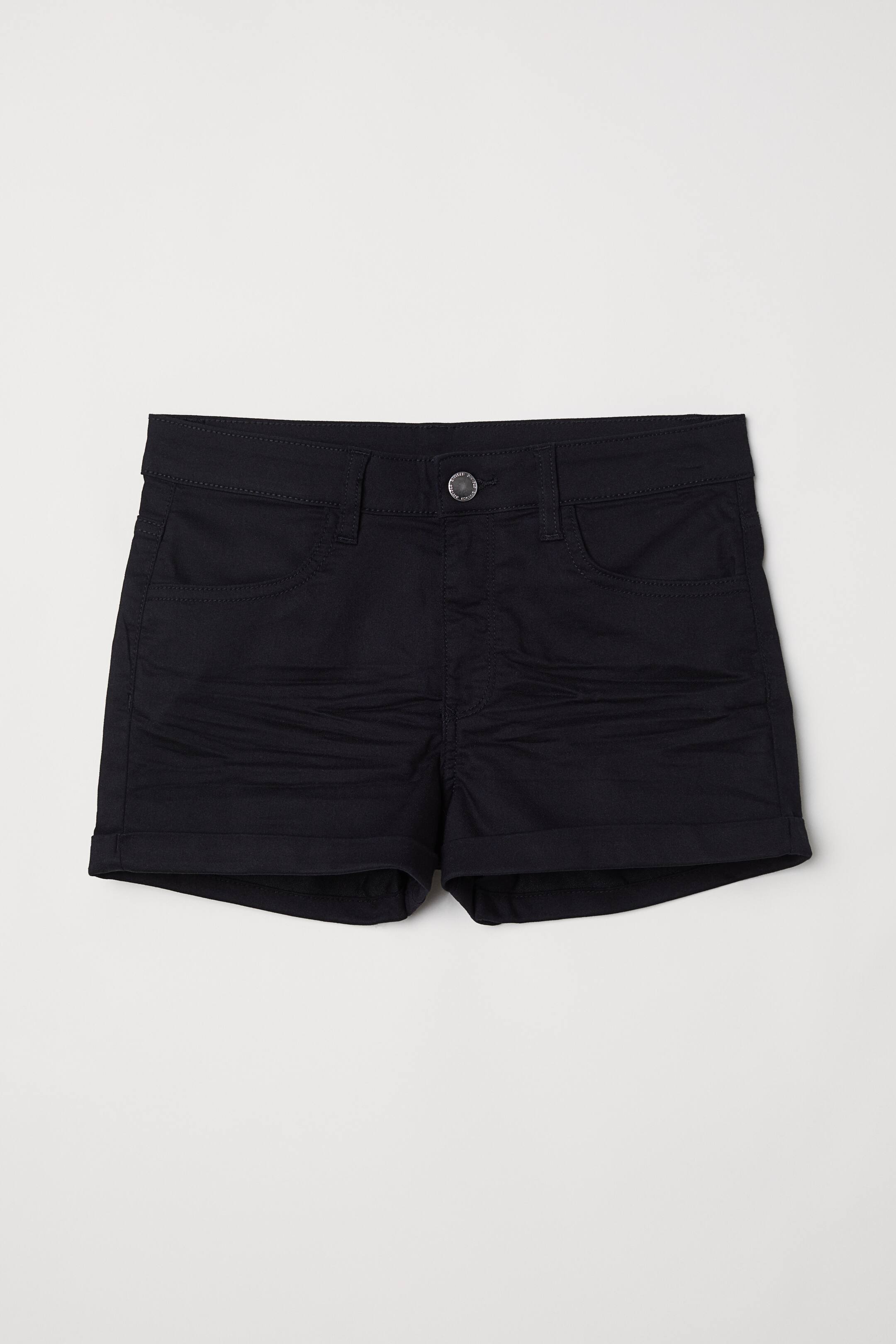 Twill Shorts - Regular waist - Short - Black - Ladies | H&M US