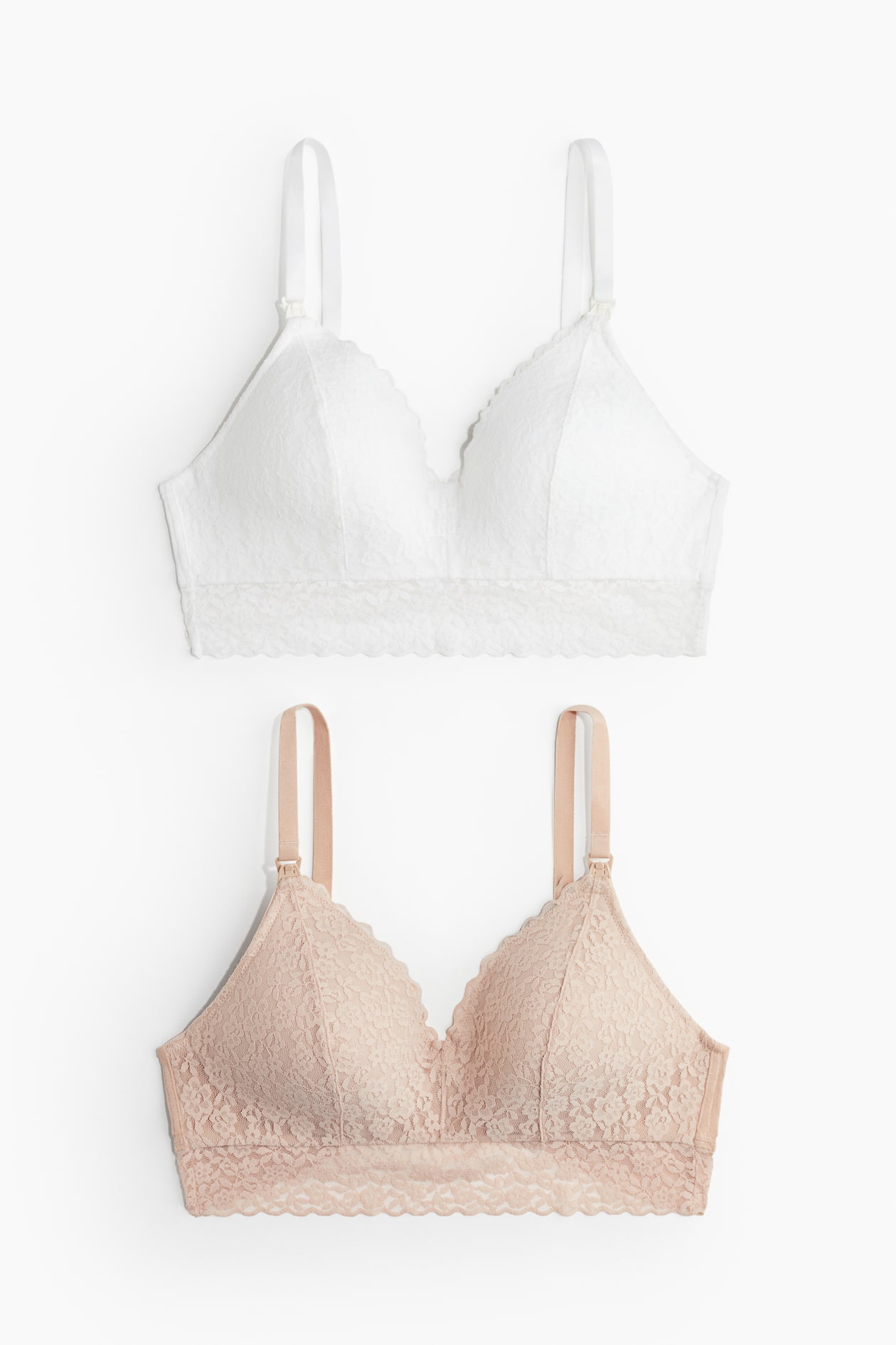 MAMA 2-pack padded nursing bras - Sleeveless - Powder pink/White ...