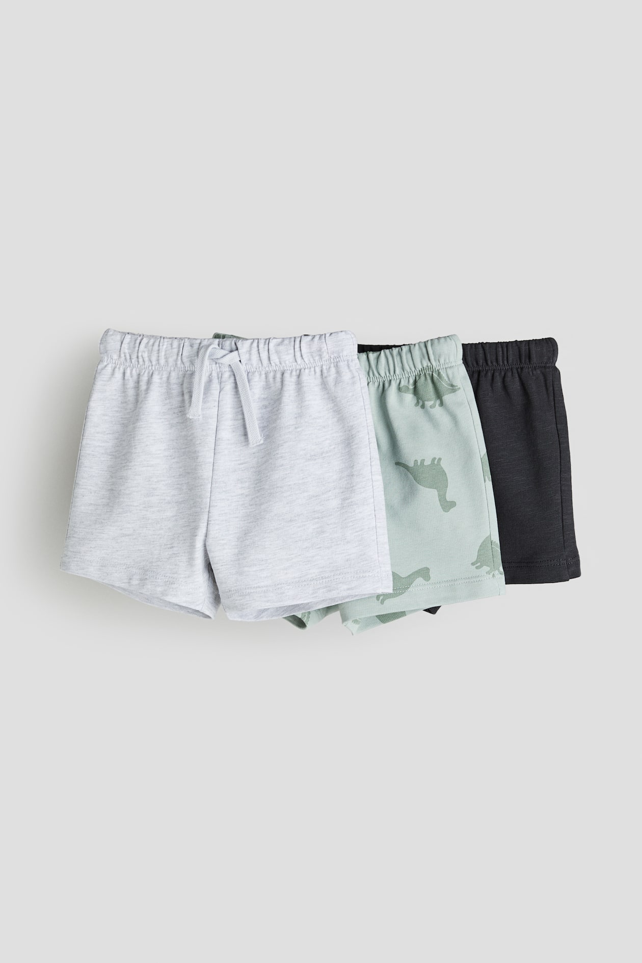 3-pack shorts en french terry - Gris oscuro/Verde claro - Kids | H&M MX