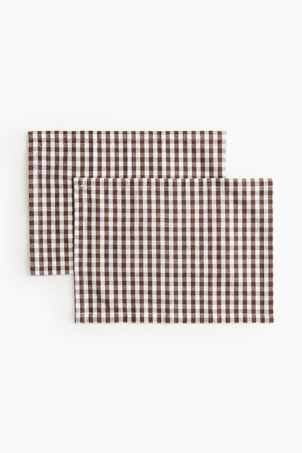 2-pack Manteles individuales con cuadros gingham - Café oscuro/Cuadros ...