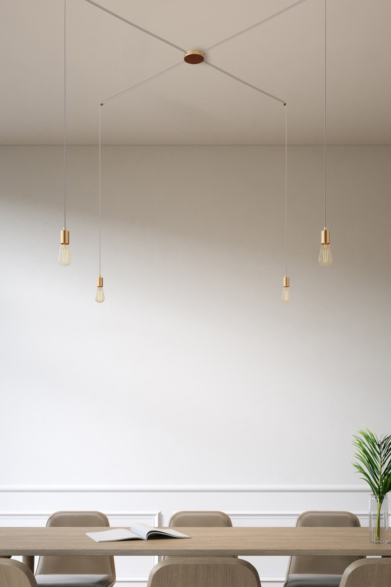 Suspension Spider Avec 4 Ampoules - Cuivre Satiné - Creative-Cables ...