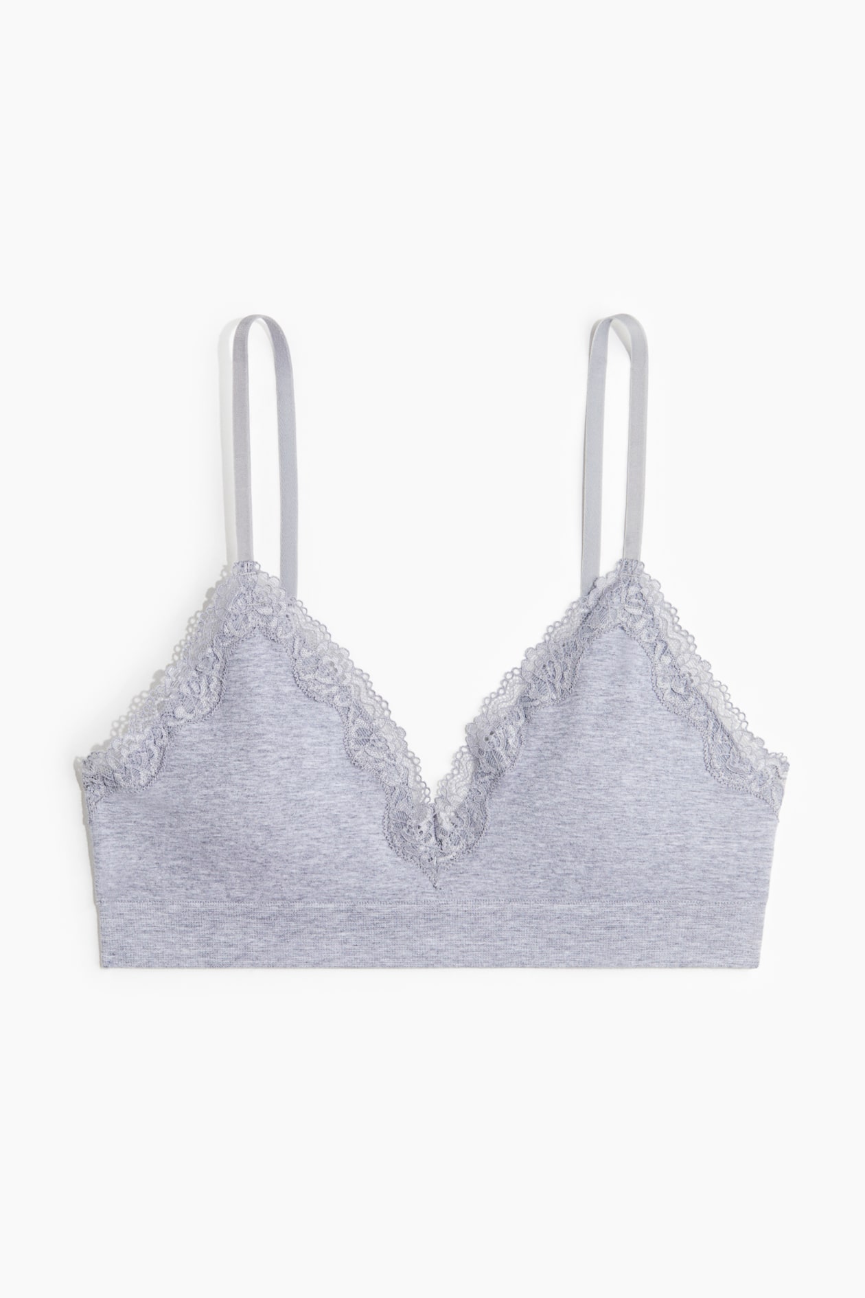 Women's Gray melange Seamless Padded Soft-Cup Bra | H&M CA