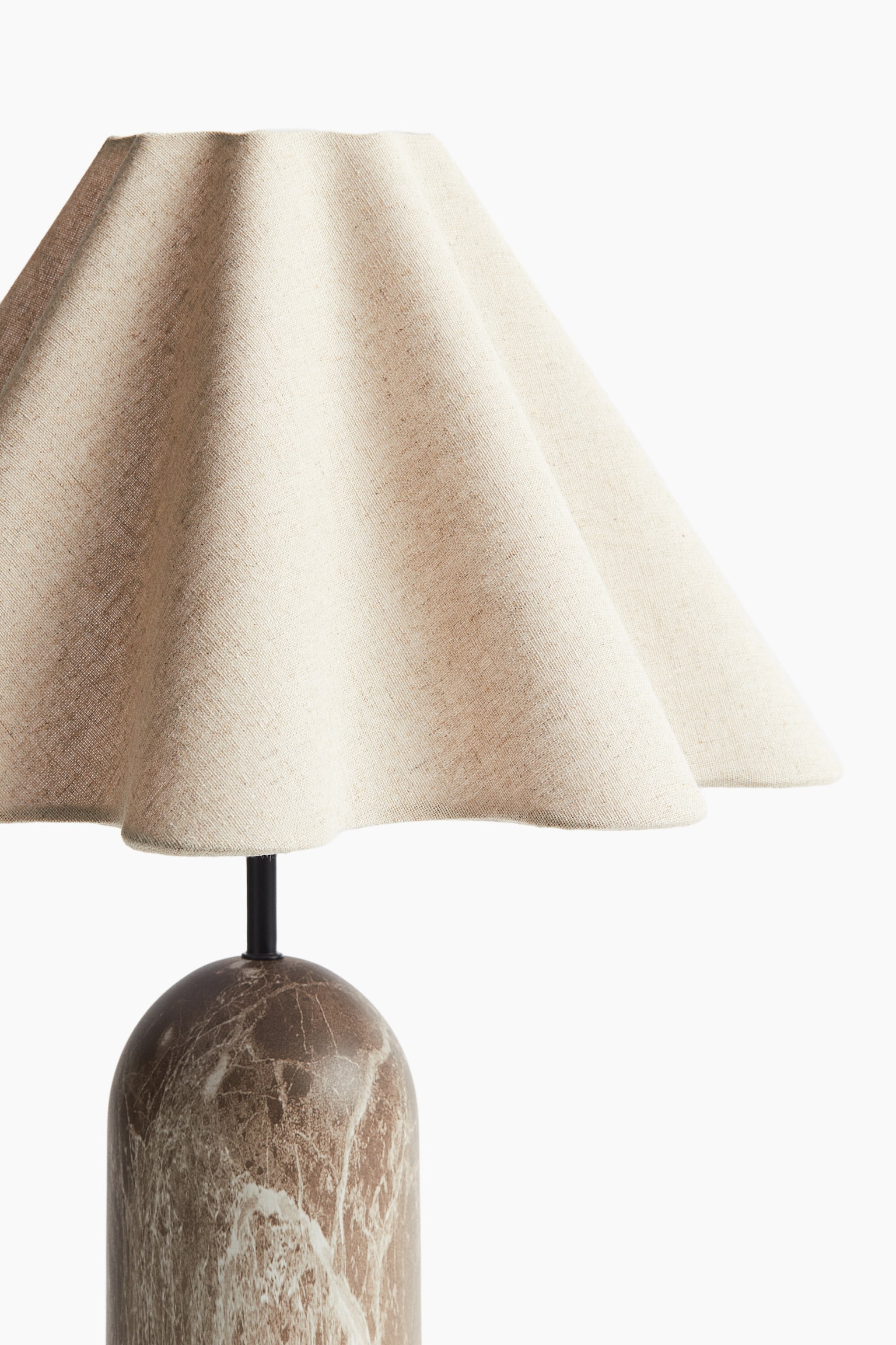 Brown/Marbled Linen-blend table lamp at H&M Home | H&M GB