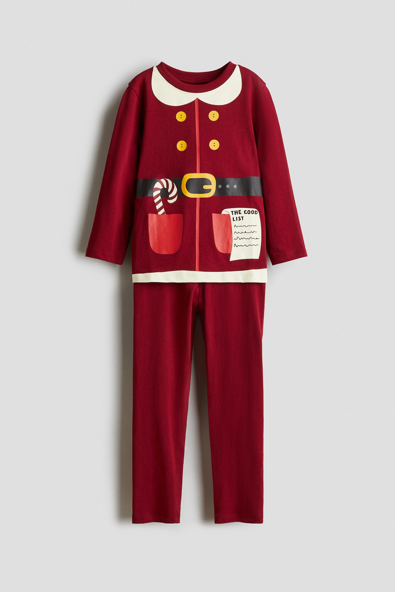 Printed cotton pyjamas - Dark red/Santa's helper - Kids | H&M GB