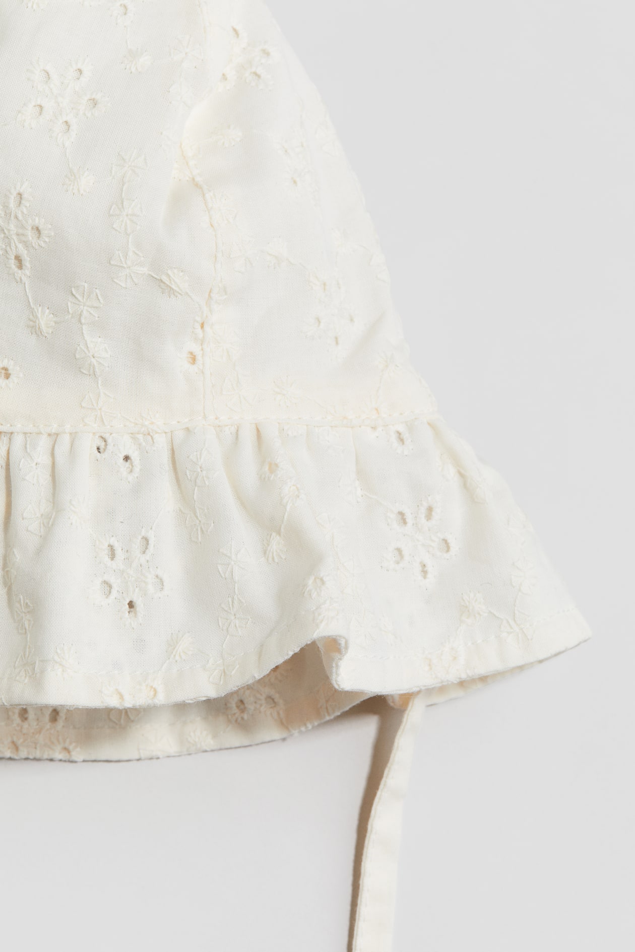 Eyelet-Embroidered Cotton Sun Hat - Cream - Kids | H&M US