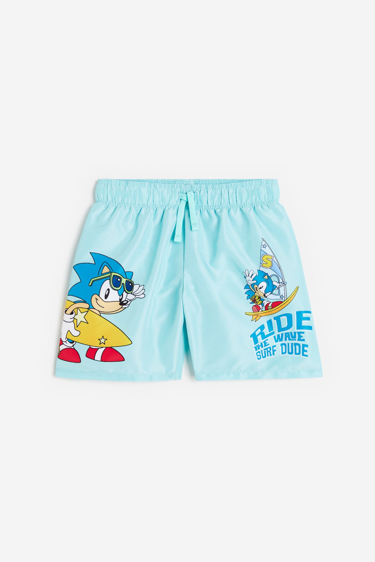 Turquoise/Sonic the Hedgehog Printed Swim Shorts for kids | H&M US