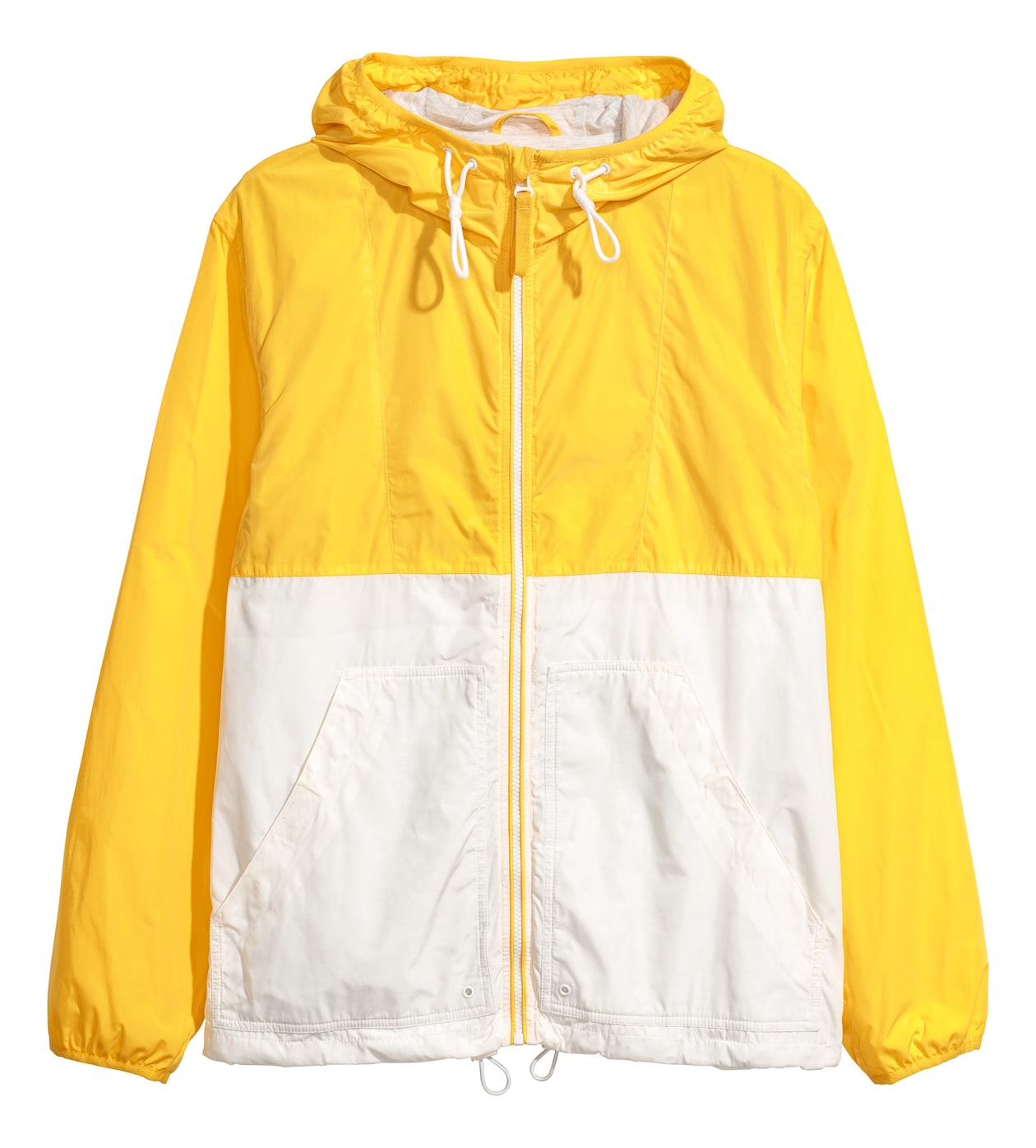 Hooded Jacket - Yellow/white - Men | H&M US