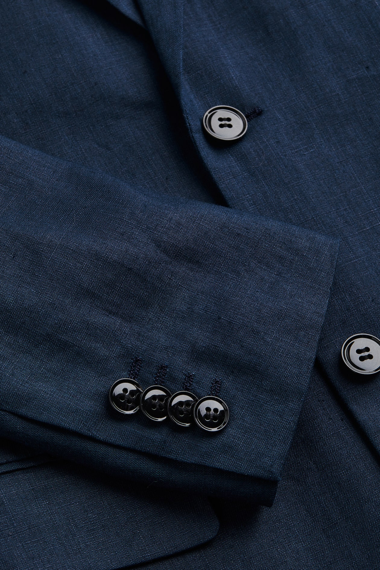 Slim Fit Linen Jacket - Dark blue - Men | H&M US