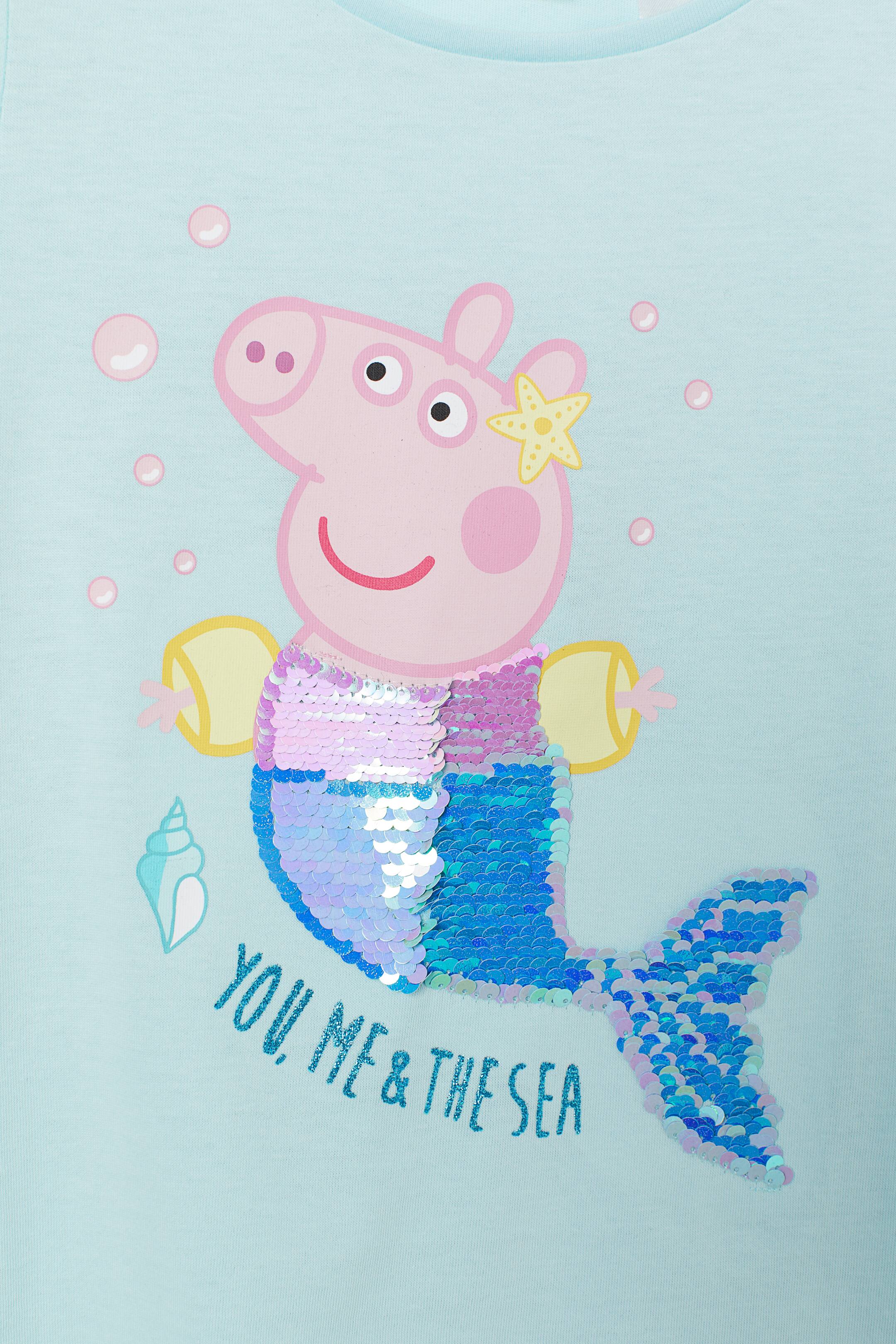 Reversible sequin-detail top - Light turquoise/Peppa Pig - Kids | H&M HK