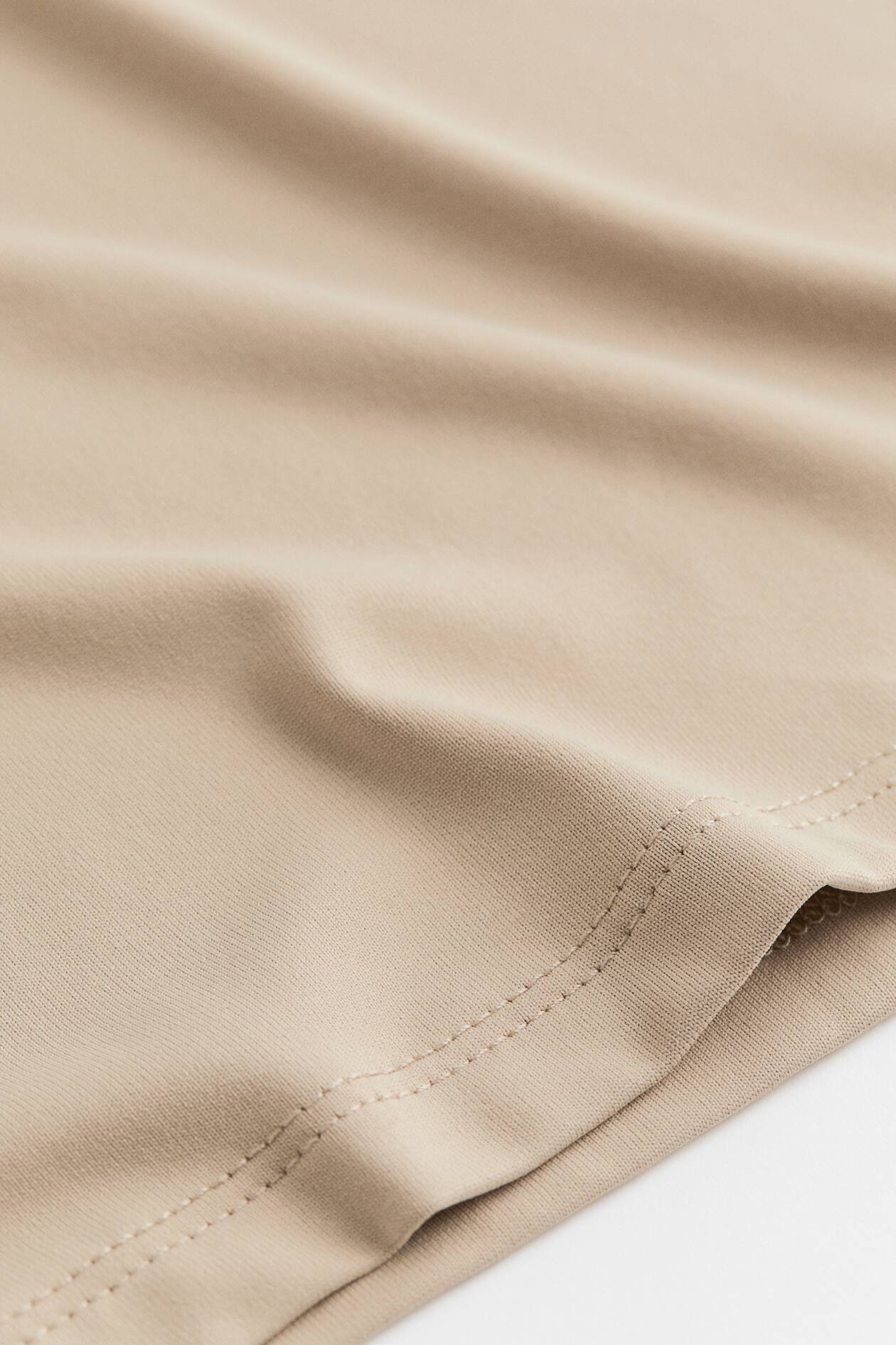 Women's Beige Long-sleeved Microfiber Top | H&M CA