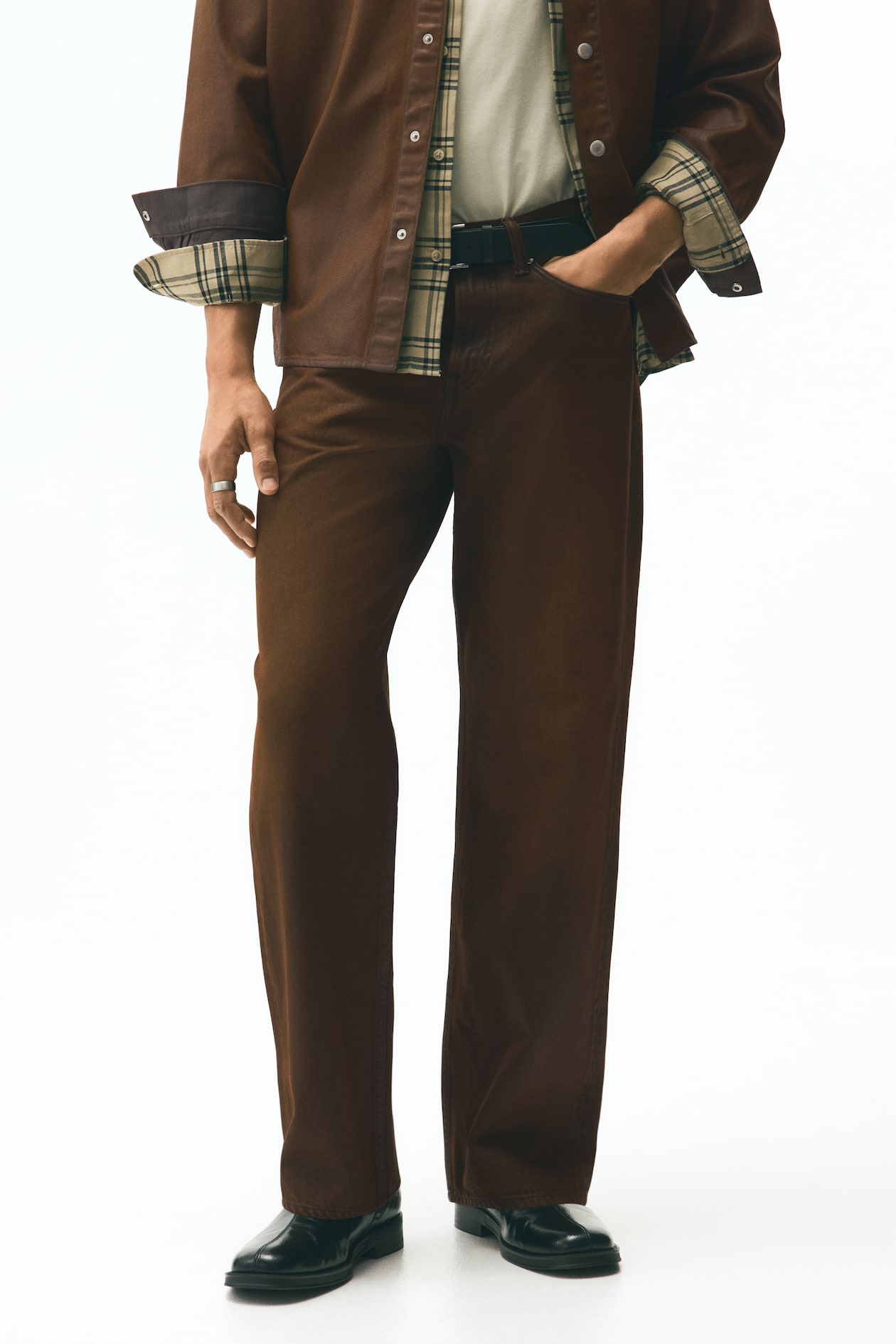 Straight Relaxed Jeans - Rust brown - Men | H&M US