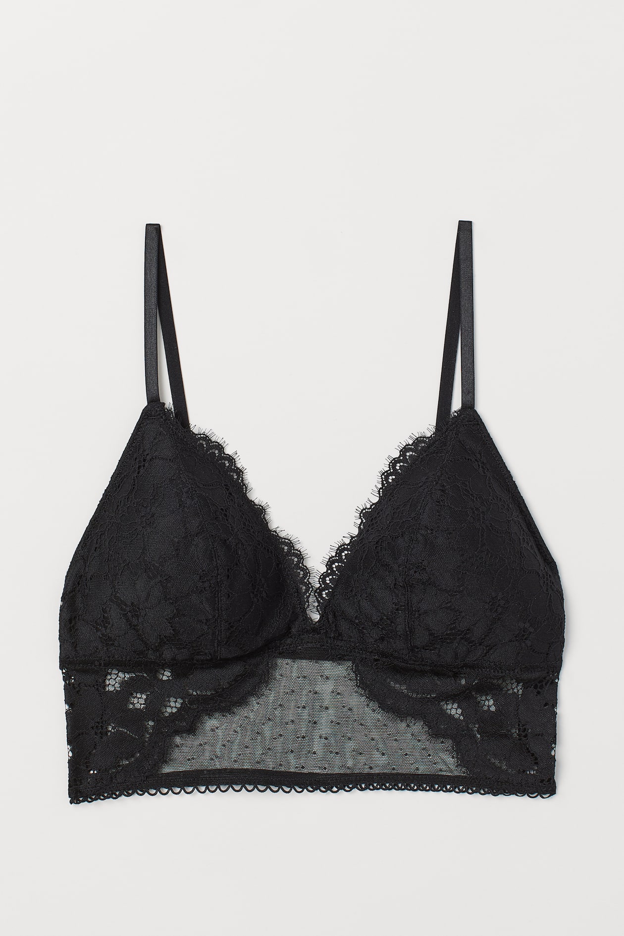 Bralette de encaje con relleno - Negro - MUJER | H&M ES