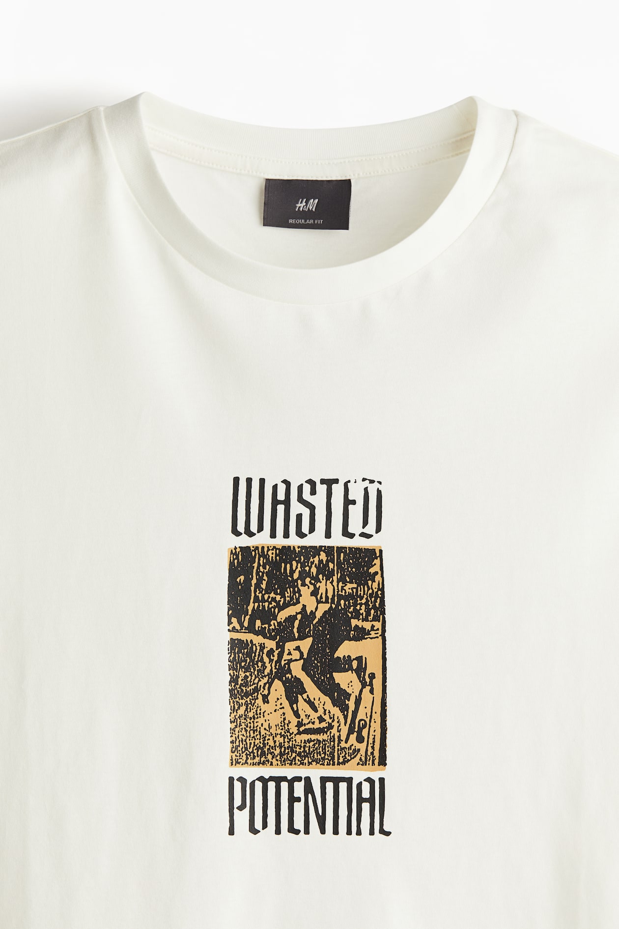 Regular Fit Print Tee - White/Wasted Potential - Men | H&M AU