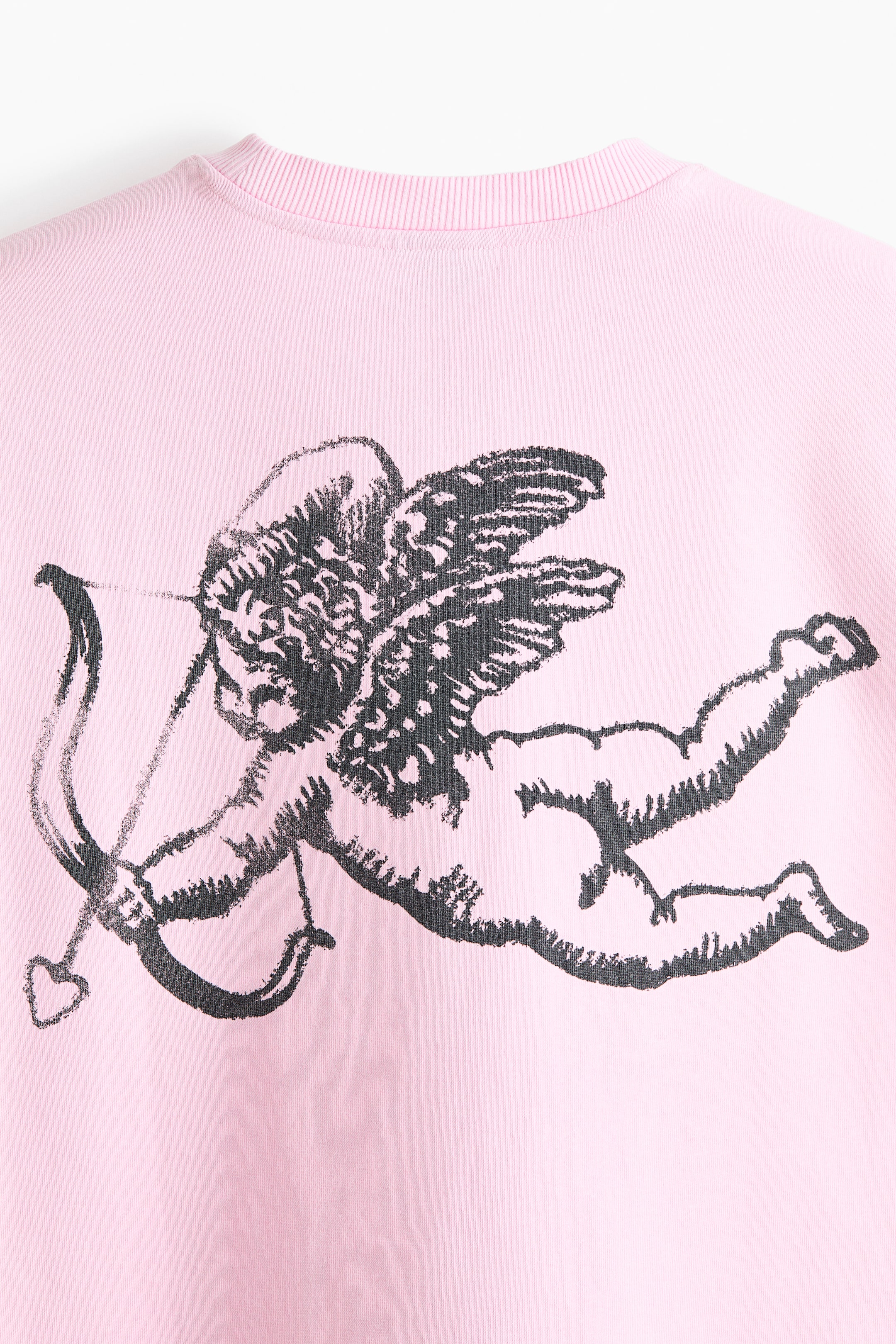 Loose Fit Long-sleeved T-shirt - Pink/No Love Just Fire - Men | H&M