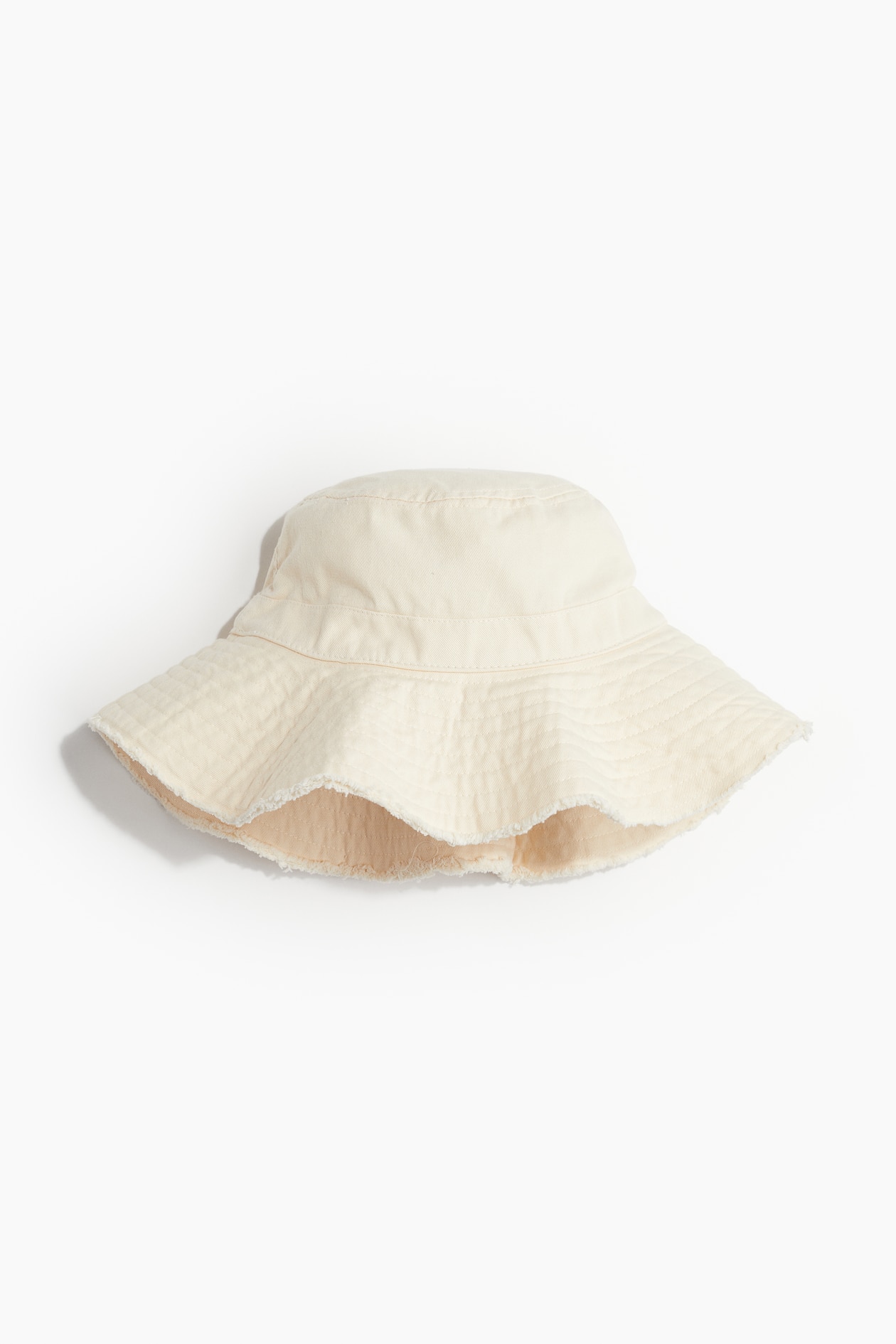 Women's Light beige Frayed-edge cotton bucket hat | H&M GB