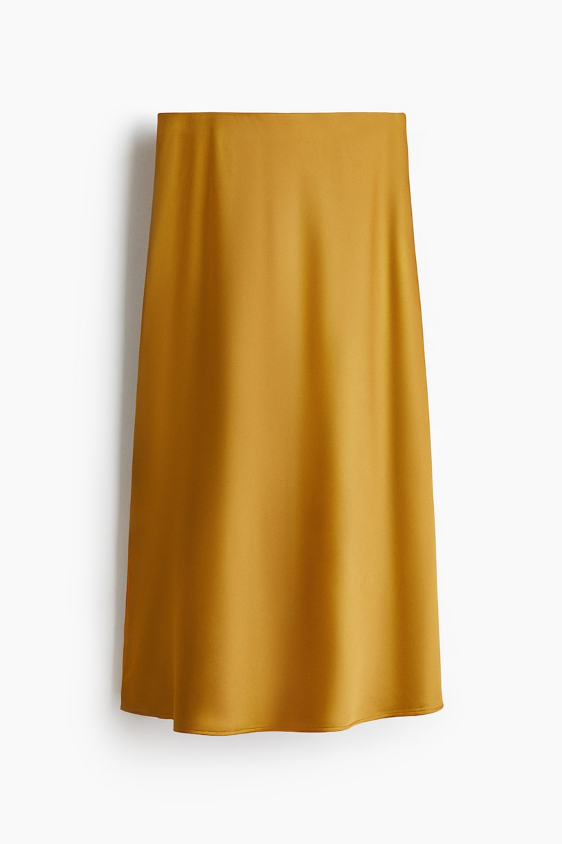 Falda midi de satín - Café dorado - Ladies | H&M MX