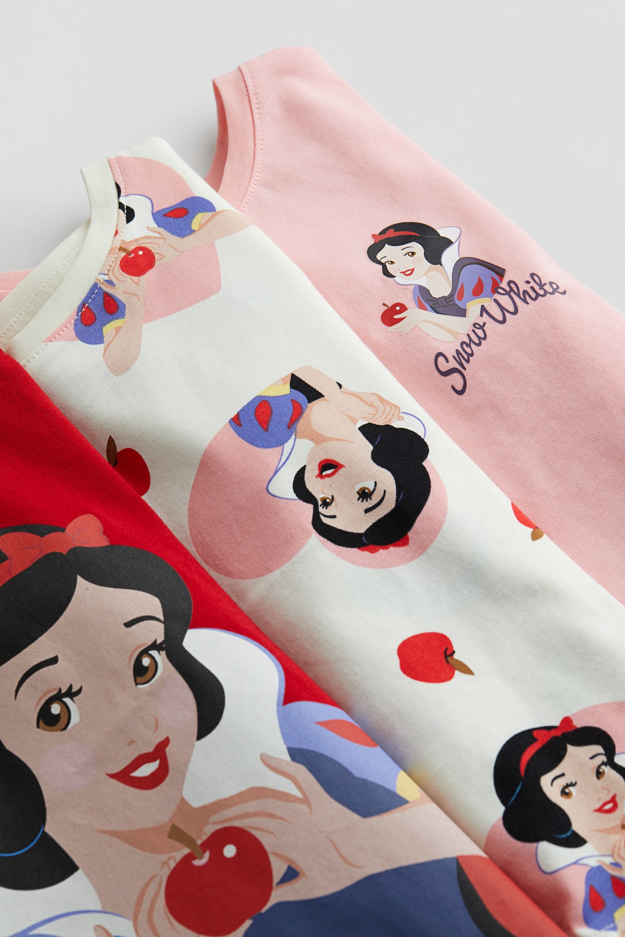 3-pack Printed Jersey Tops - Red/Snow White - Kids | H&M CA