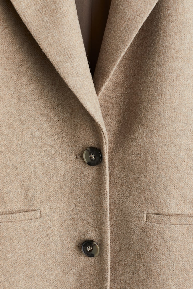 Women's Beige marl Single-breasted coat | H&M GB