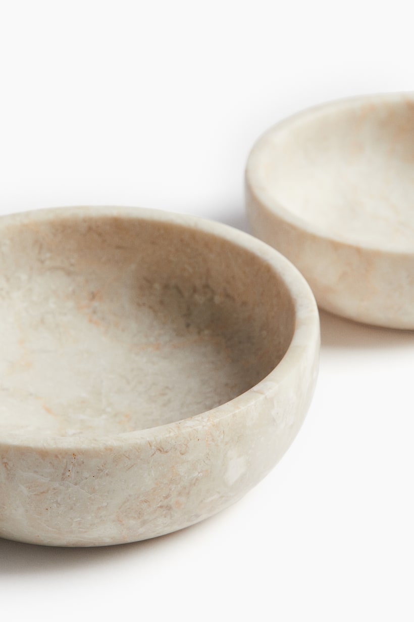 Beige 2-pack marble bowls at H&M Home | H&M GB
