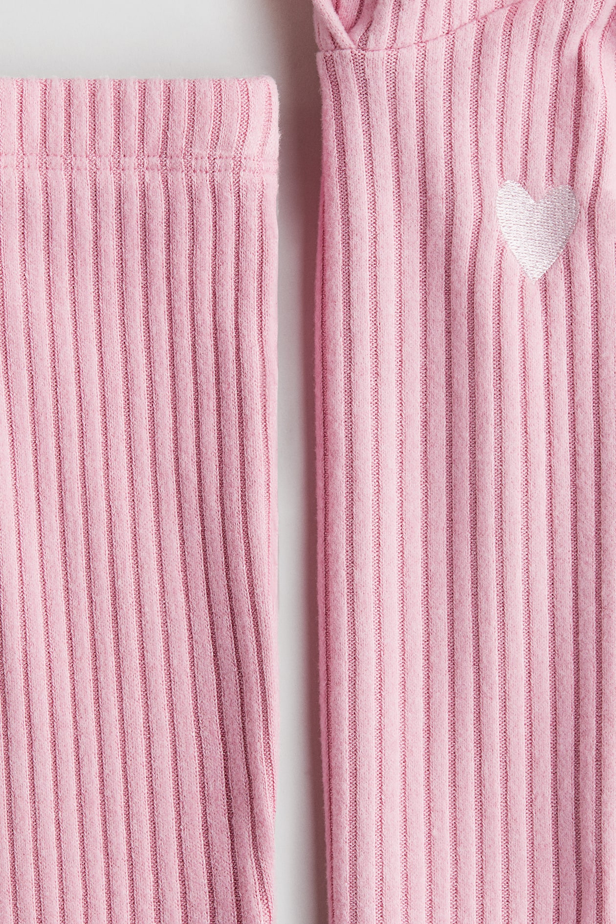 2-Piece Brushed Rib-Knit Set - Pink/heart - Kids | H&M US