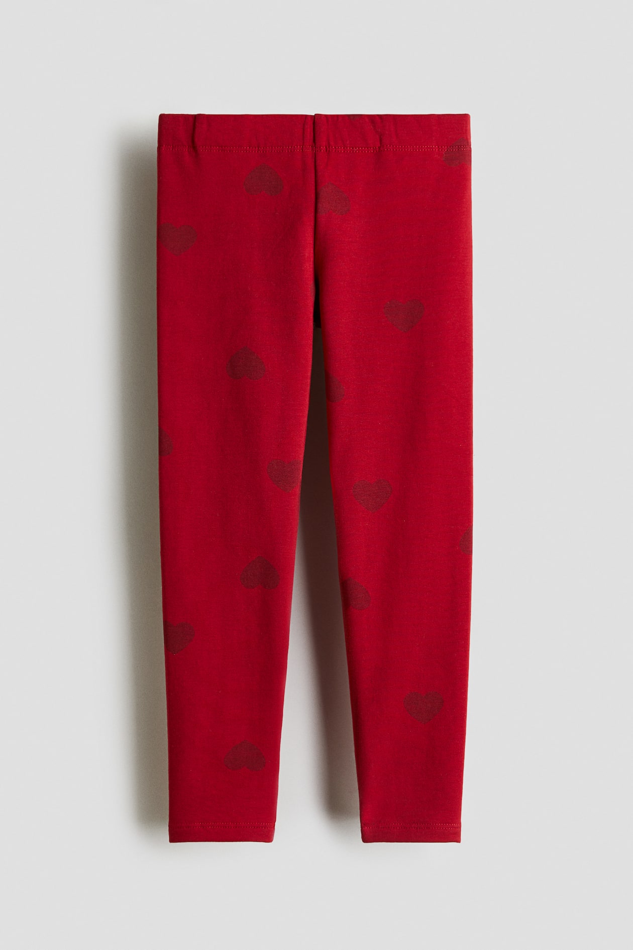 Bolyhozott fonákú legging - Piros/szívek - GYEREK | H&M HU