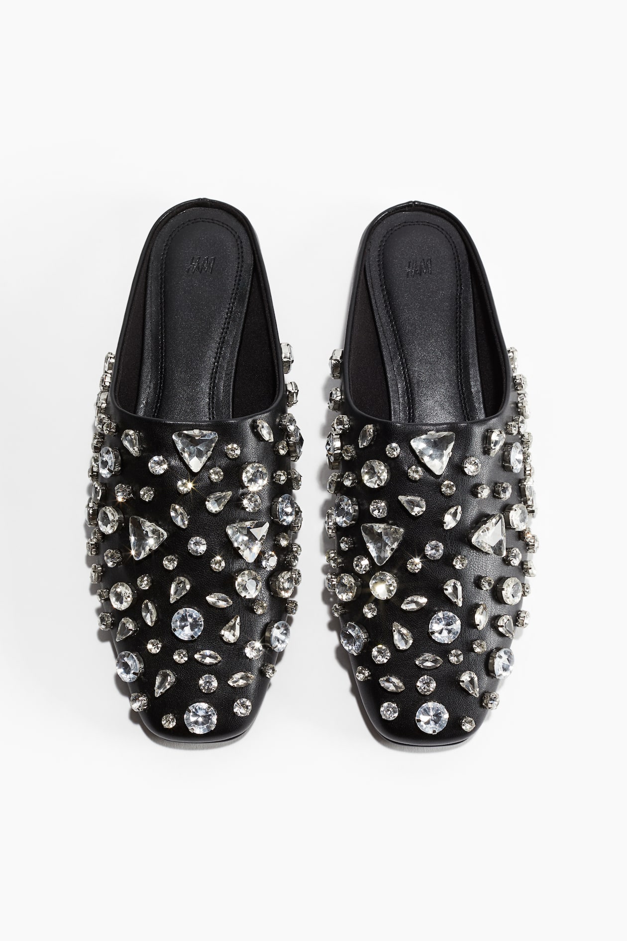 Women's Black/rhinestones Embellished Mules | H&M US