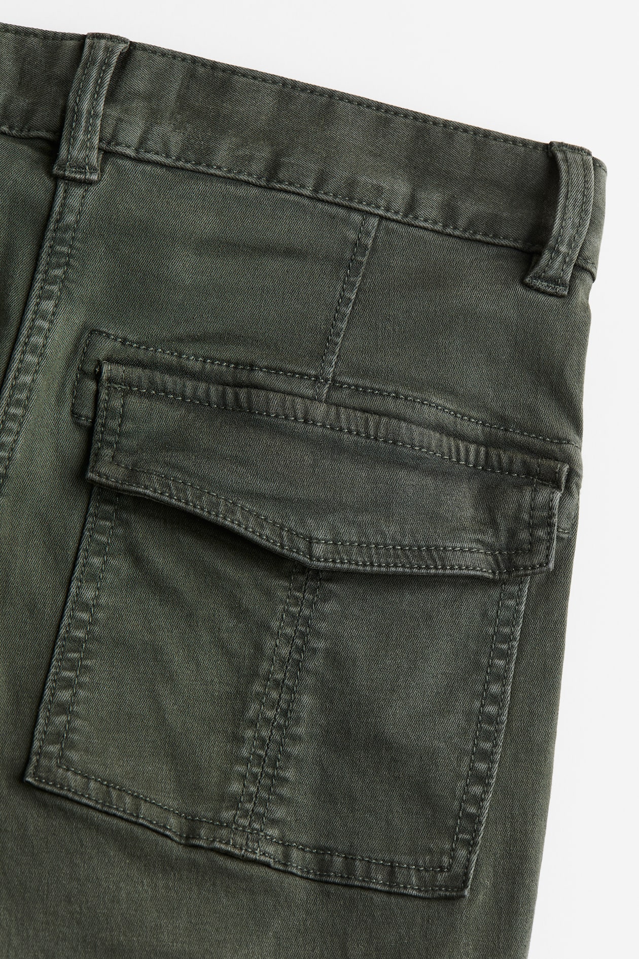 Twill Cargo Pants - Dark khaki green - Ladies | H&M PH