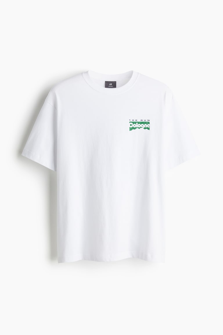 T-shirt imprimé Coupe Flottante - Blanc/Cologne - HOMME | H&M CA