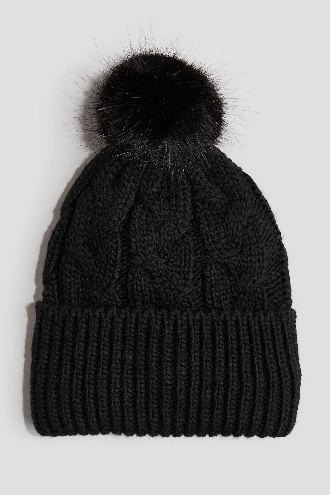 Tuque en tricot torsadé avec pompon - Noir - ENFANT | H&M CA