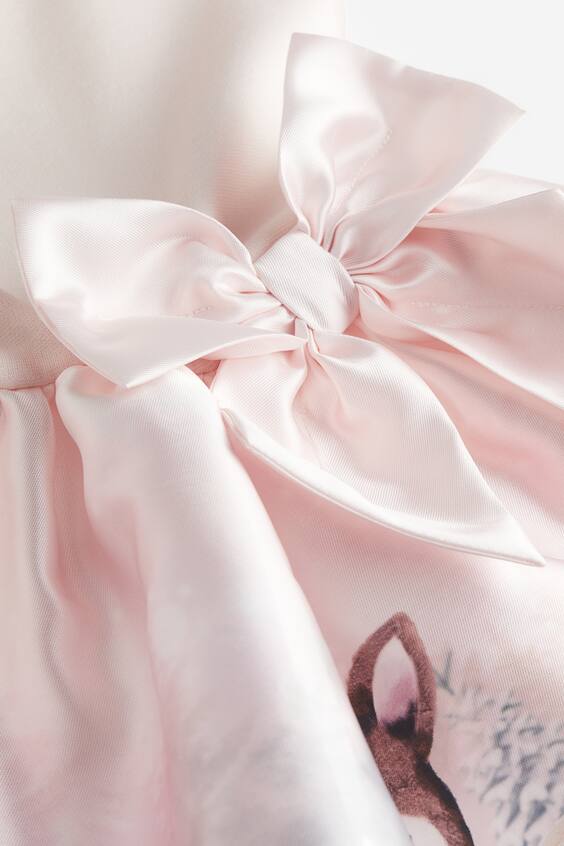 Light pink/rabbits Flared-skirt Dress for kids | H&M US