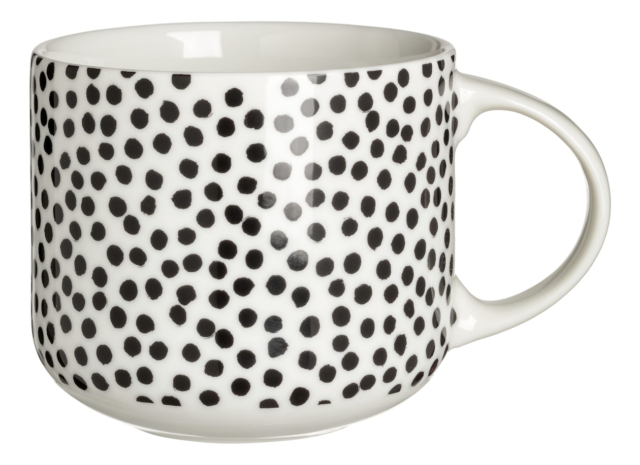 Porcelain Mug - White/black dotted - Home All | H&M US