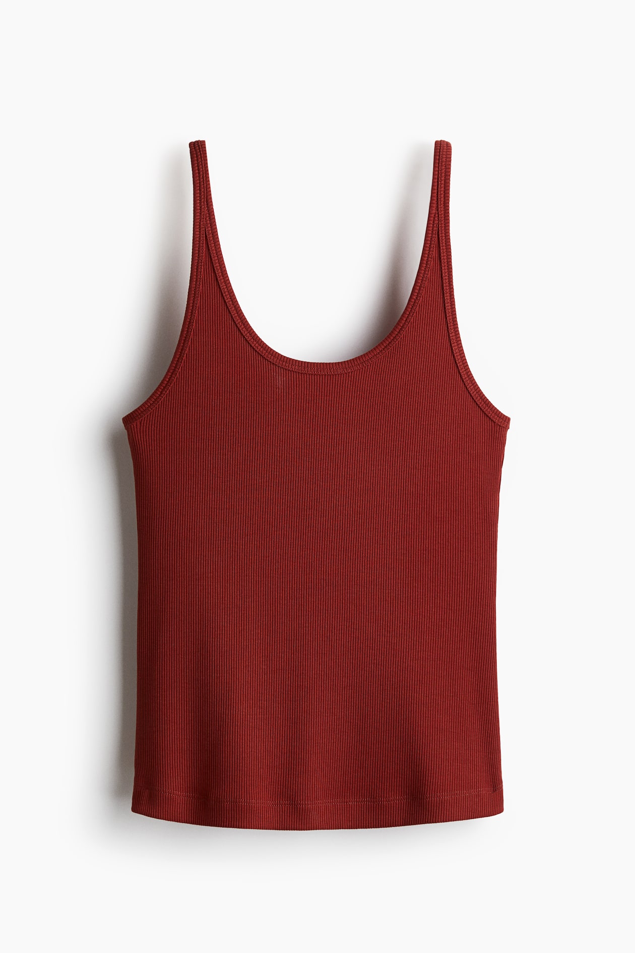 Women's Rust red Ribbed Tank Top | H&M US
