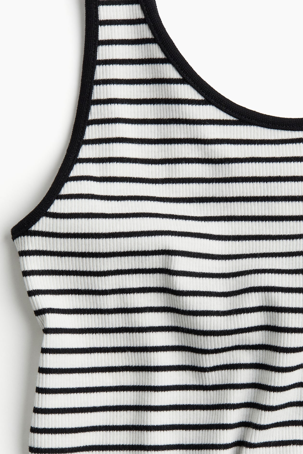 Women's White/black striped Ribbed Tank Top | H&M CA