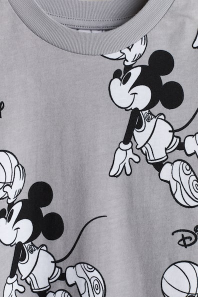 Light gray/Mickey Mouse Oversized Printed T-Shirt for kids | H&M US
