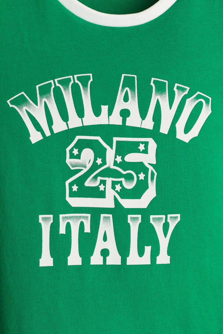 Printed T-shirt - Green/Milano - Ladies | H&M US