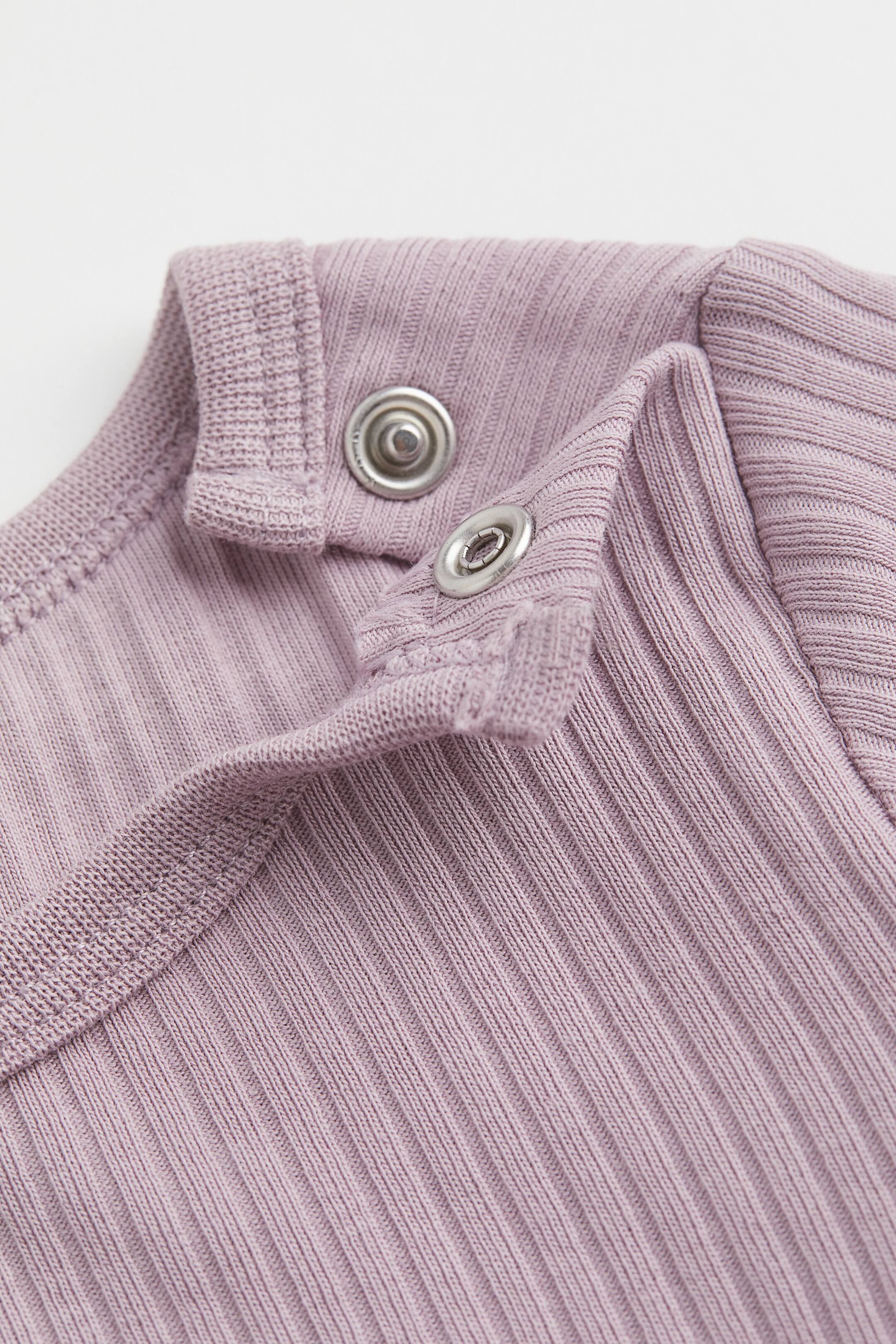 Ribbed Cotton Set - Light purple - Kids | H&M CA