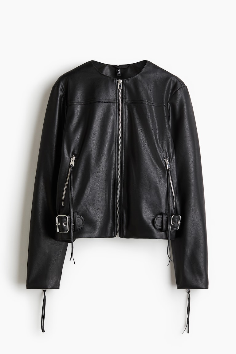 Kurtki biker damskie | Kurtki skórzane i zamszowe | H&M PL