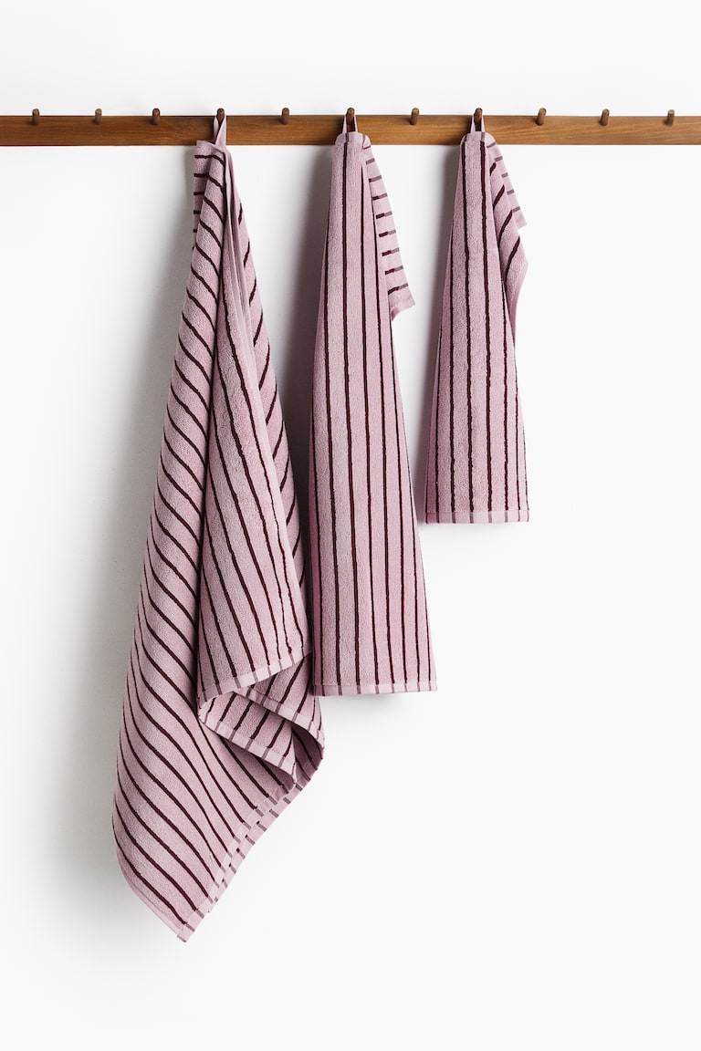 Striped Bath Towel - Light pink/striped - Home All | H&M US