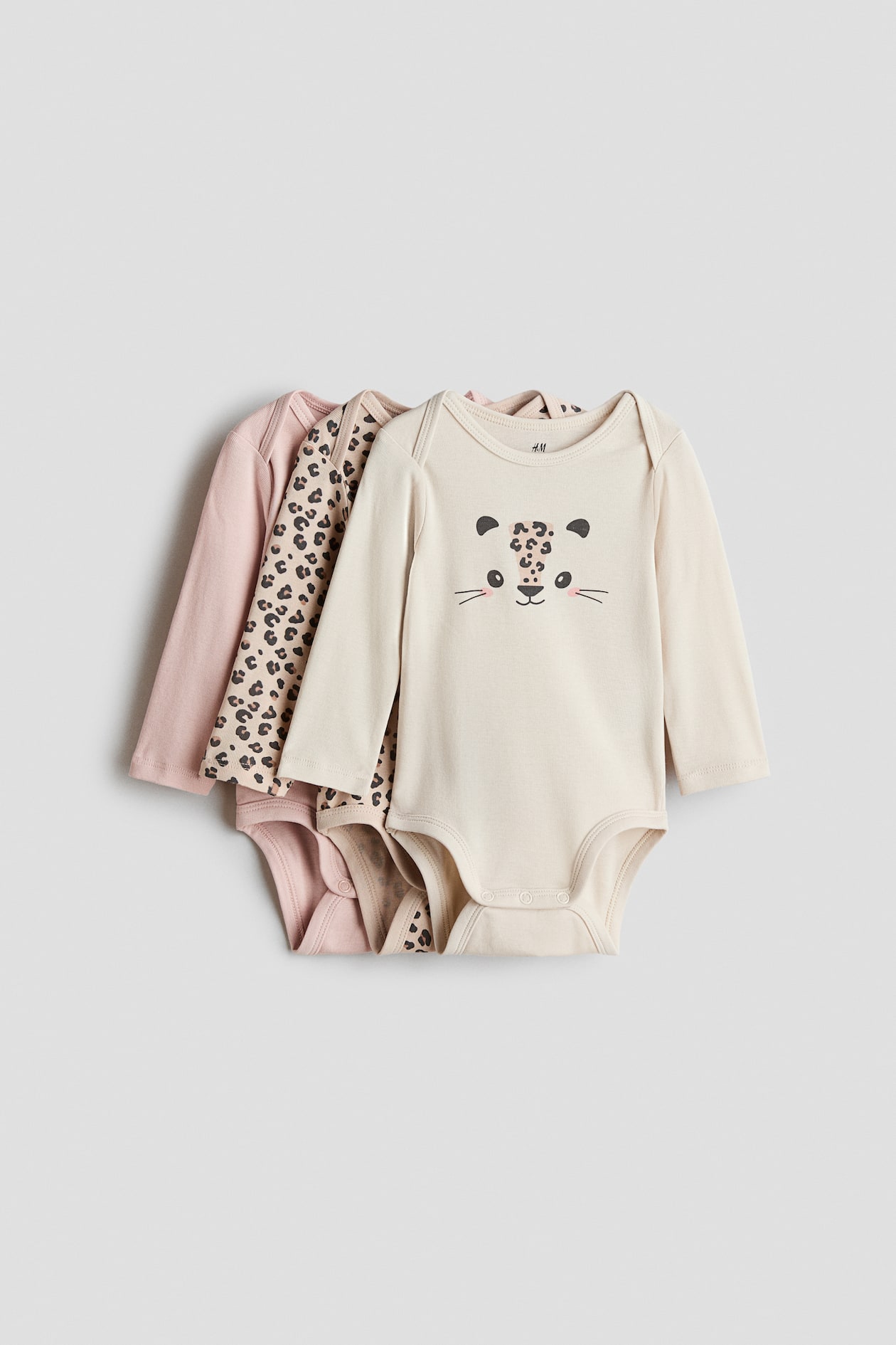 Body in jersey con stampa 3 pezzi - Beige chiaro/leopardo - BAMBINO | H ...