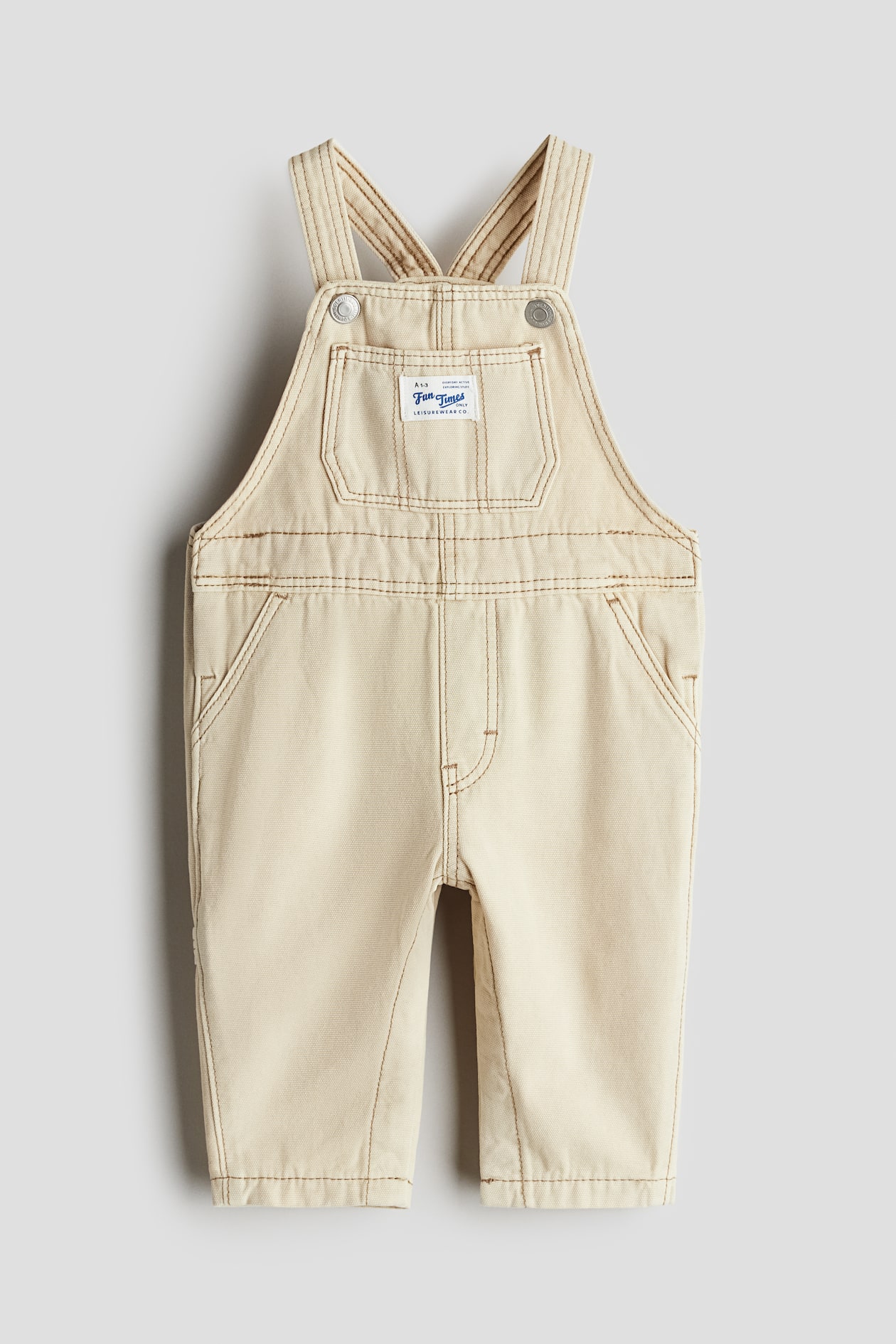 Cotton Canvas Overalls - Beige - Kids | H&M PH