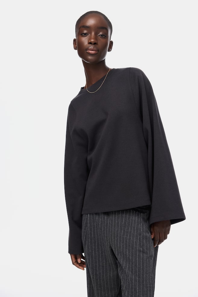 Women's Dark gray Oversized Interlock Top | H&M US