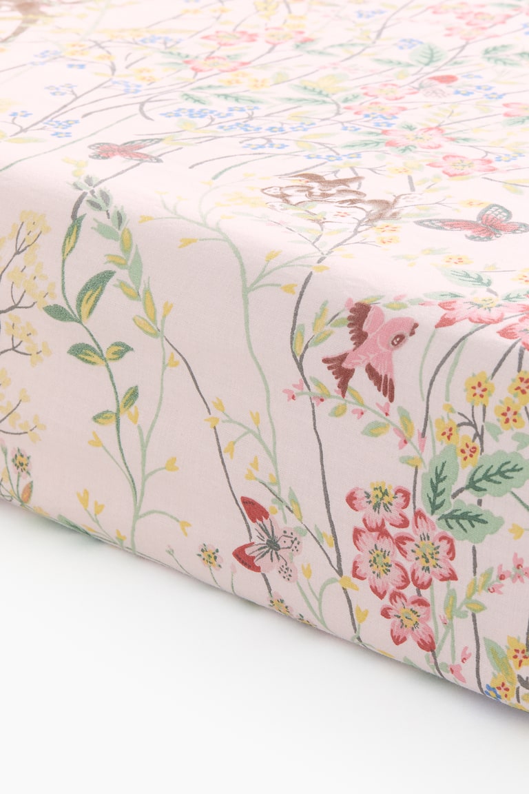 Mönstrat dra-på-lakan i bomull - Rosa/Bambi - Home All | H&M SE