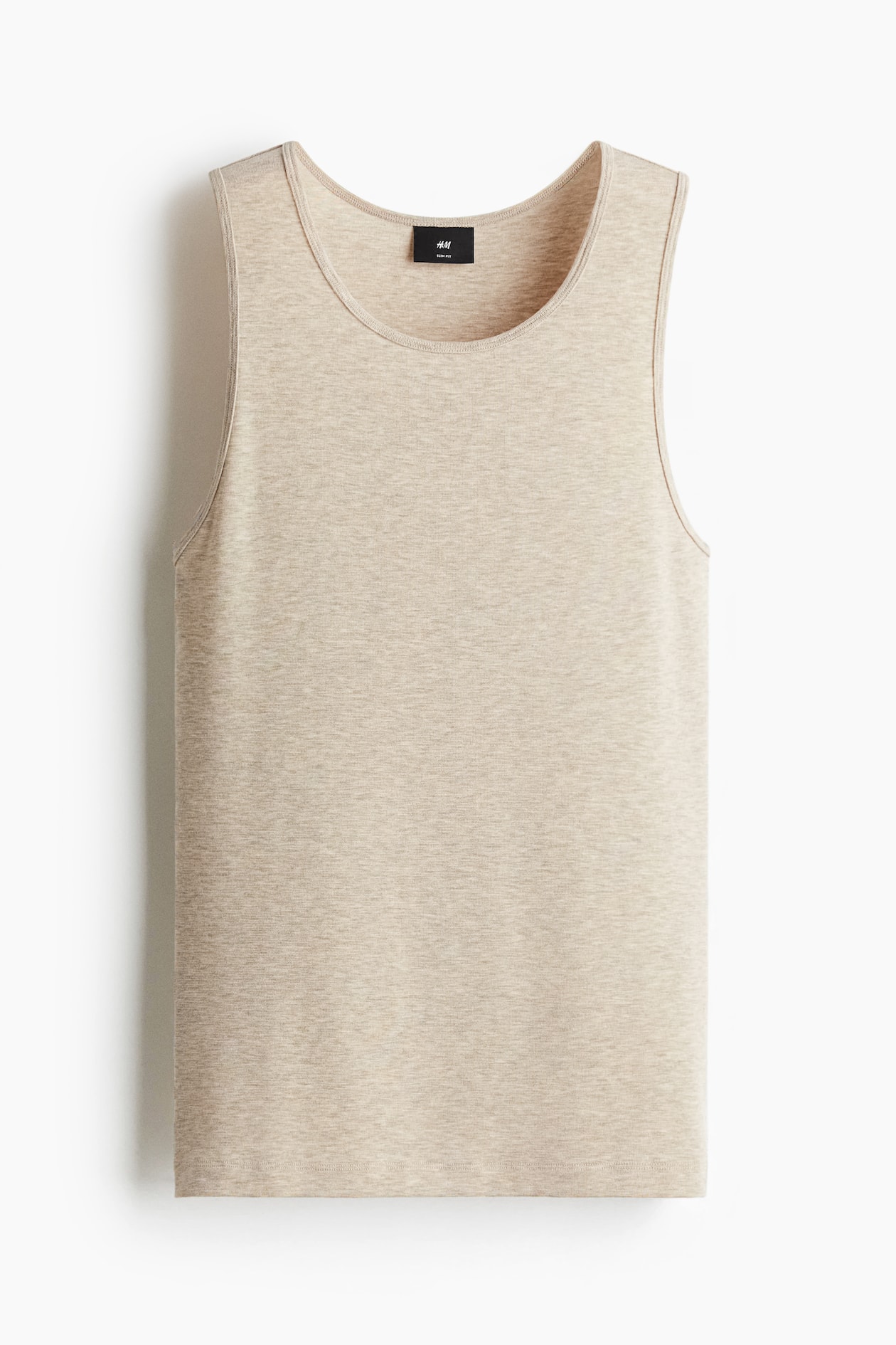 Men’s Beige melange Slim-Fit Tank Top | H&M US
