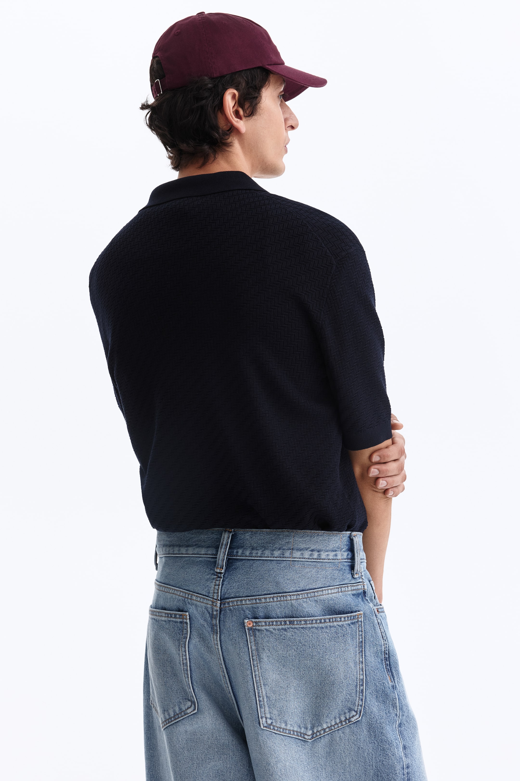 Slim-Fit Polo Shirt - Navy blue - Men | H&M US