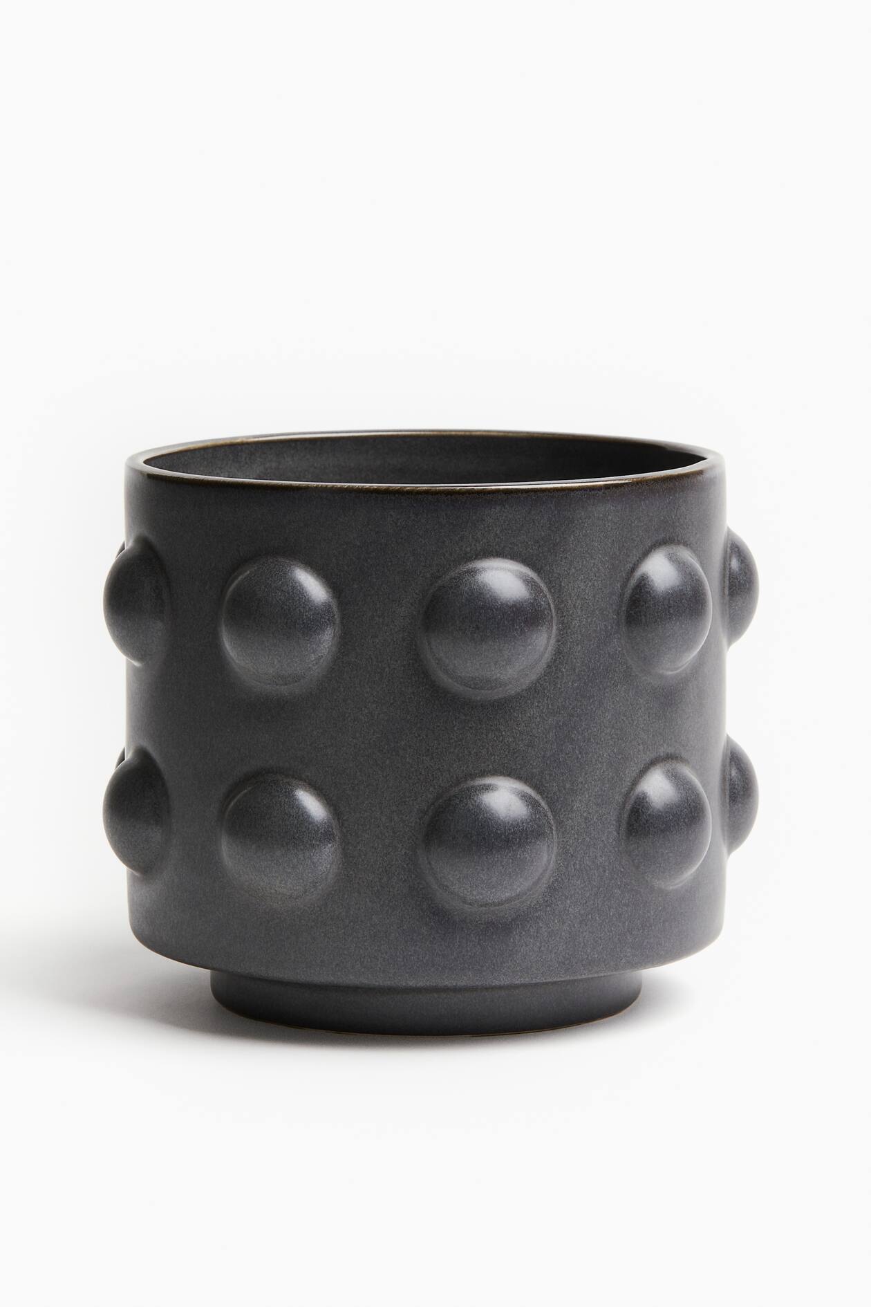 Reactive-glaze Stoneware Plant Pot - Dark gray - Home All | H&M US