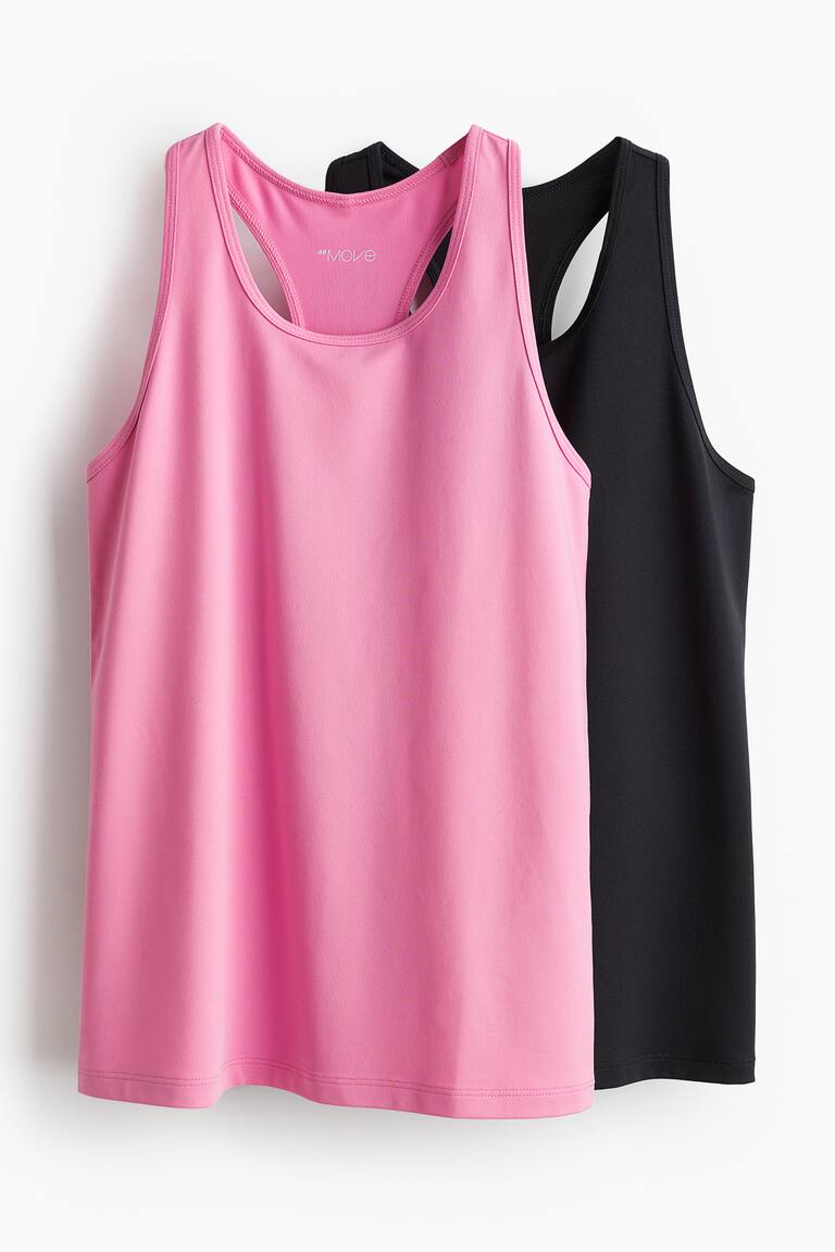 Pink/black 2-pack DryMove™ Sports Tank Tops for kids | H&M US
